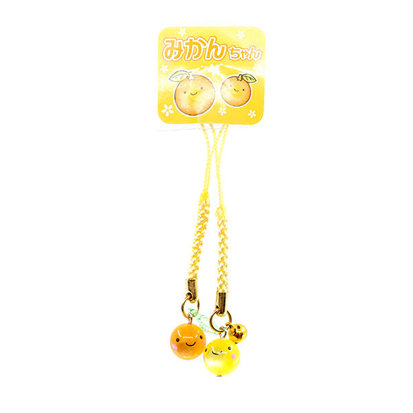Mikan-chan Phone Hanger / Zipper Mascots Set of 2 (Orange & Lemon ...