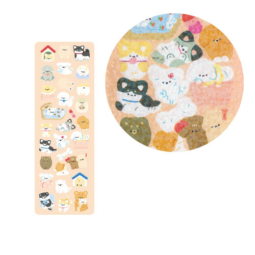 Cute Cats & Dogs Sparkly Sticker Sheet | Daisuki