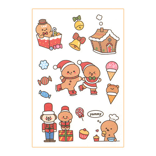 Cute Christmas DIY Sticker Sheet - Washi Style - Gingerbread Men | Daisuki