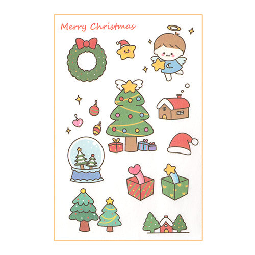Cute Christmas DIY Sticker Sheet - Washi Style - Xmas Trees | Daisuki