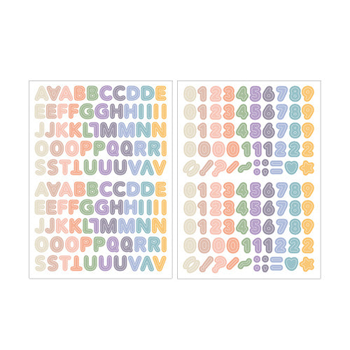 Lovely Letters Alphabet & Numbers Sticker Sheets! Set of 2 sheets - Mu ...