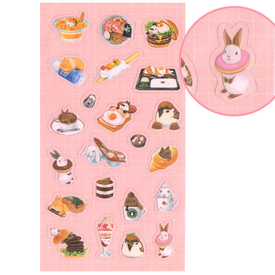 Cheeky Food Animals Sticker Sheet | Daisuki