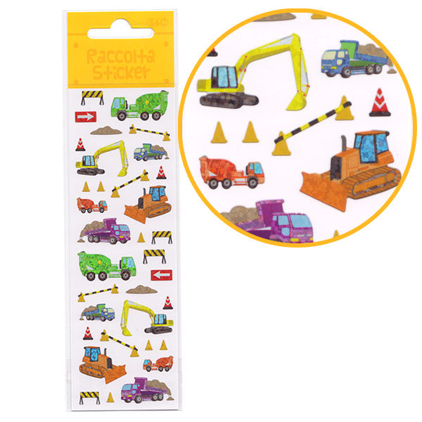 Construction Vehicles Sparkly Sticker Sheet! | Daisuki