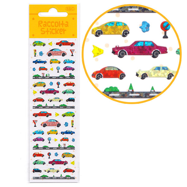 Cars, Roads and Signs Sparkly Sticker Sheet! | Daisuki