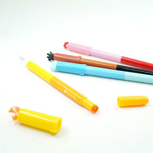 Set of 4 Double-Ended Stamp Pens! 2-in-1 Stamp and Felt tip pen in one ...
