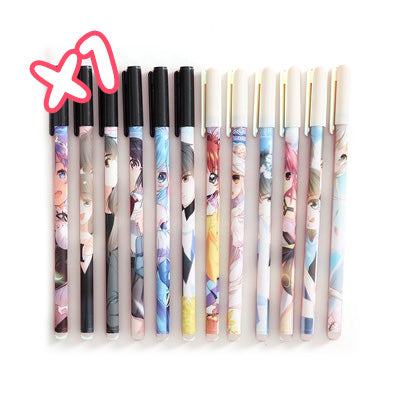Anime Style Character Erasable gel ink pen x 1 (Blue ink) Random Desig ...