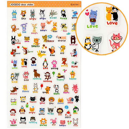 Cute Critters Feelings / Emotions Transparent Planner / Journal Sticke ...