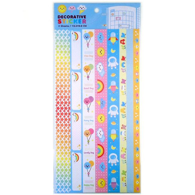 Kawaii Deco sticker strips sheet! 2 x sheets | Daisuki